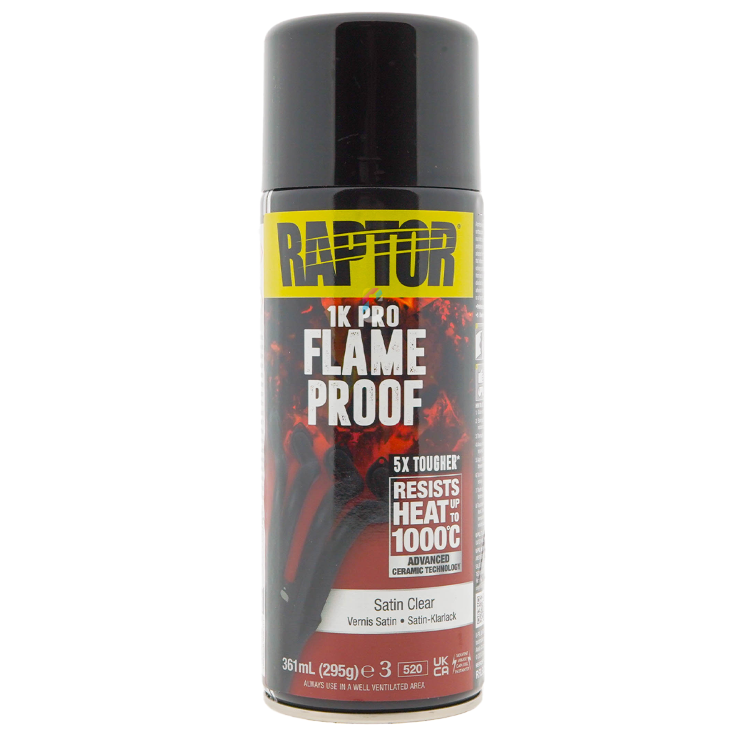 Raptor Flameproof - Hittebestendige BLANKE LAK ZIJDEGLANS spuitbus ...