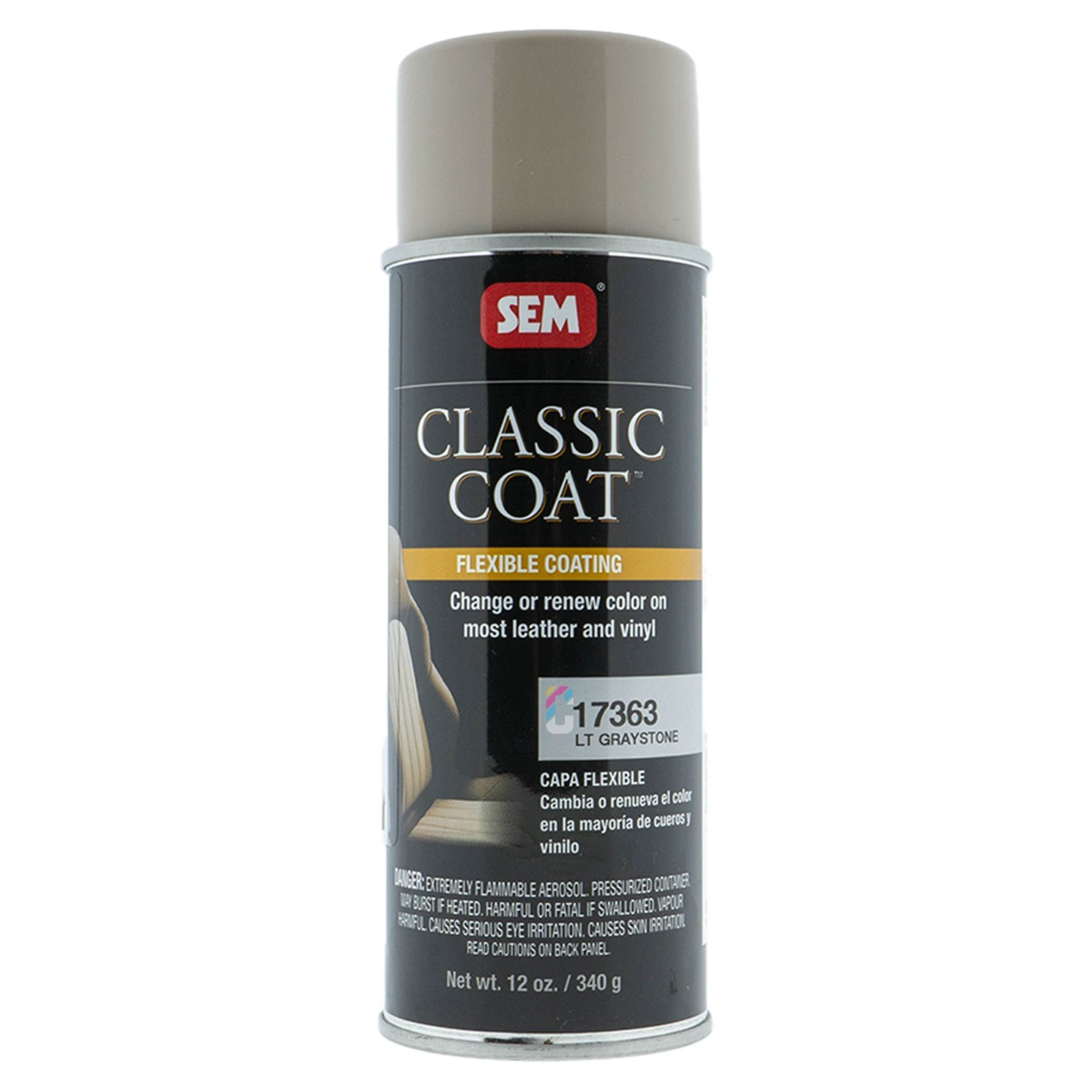 Buy SEM Classic Coat Leather Paint 17363 Light Graystone Spray? - CROP