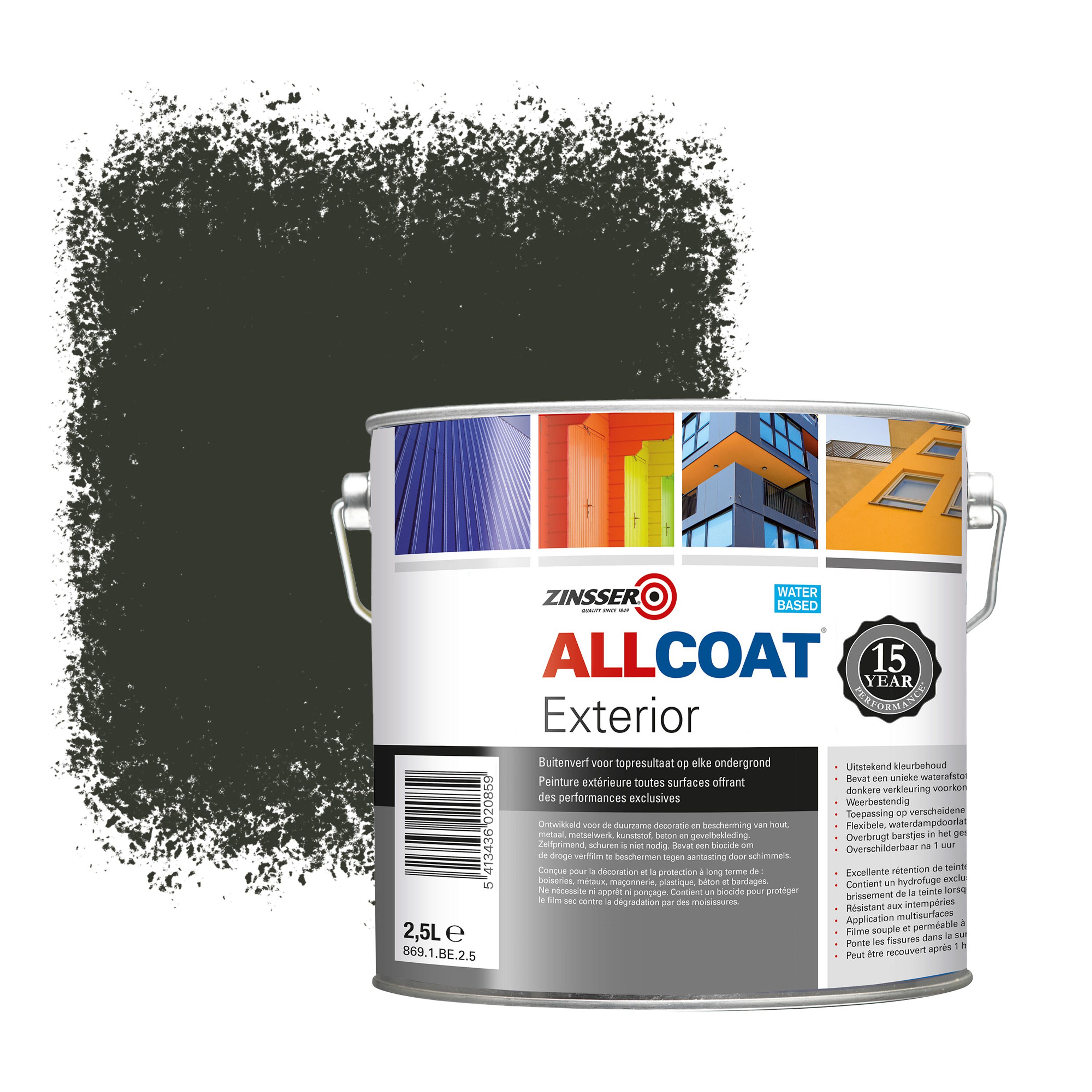 ¿Comprar Zinsser Allcoat Pintura Exterior para Paredes RAL 6008 Verde ...