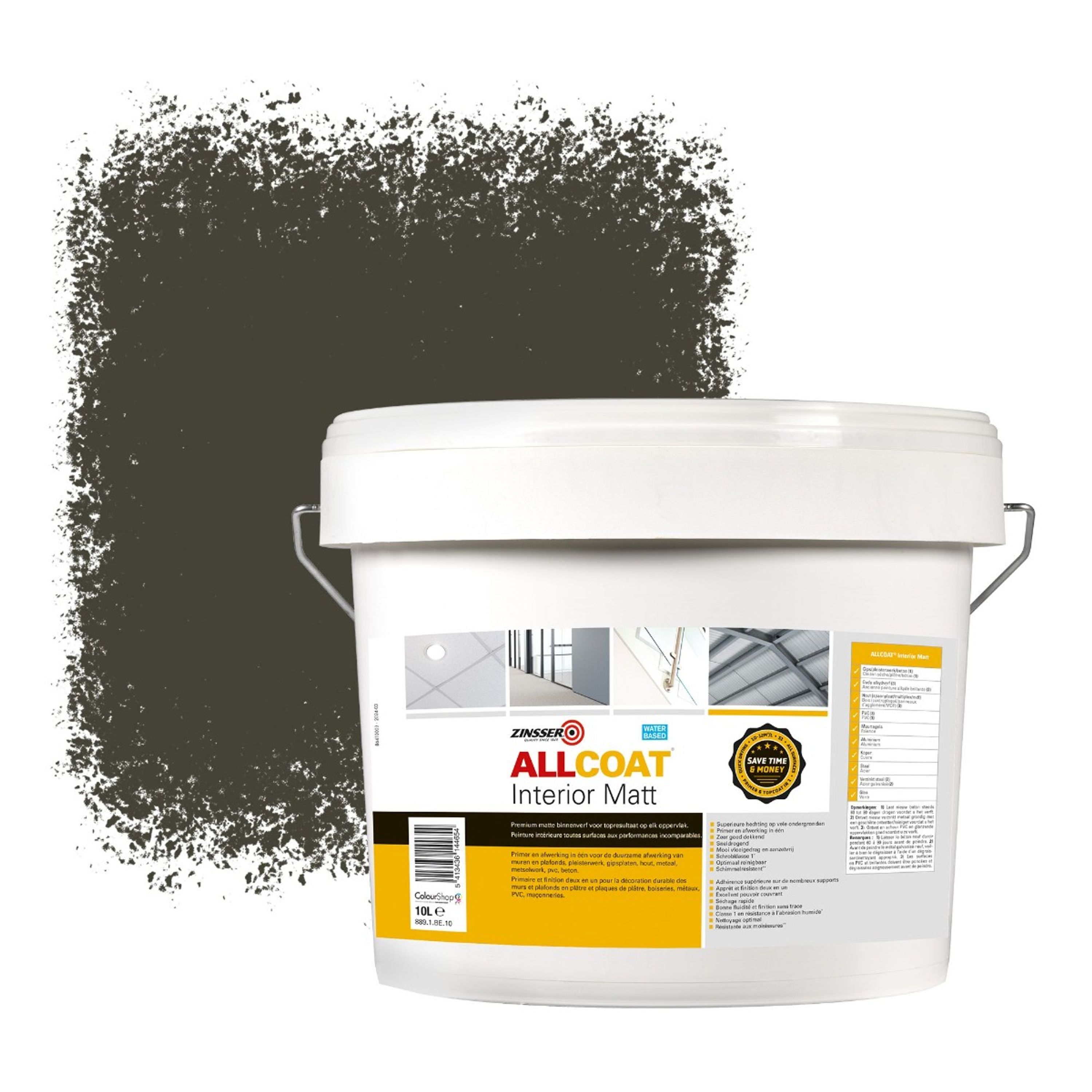 Zinsser Allcoat Interior Muurverf RAL 6014 Geel olijfgroen - 10 liter ...
