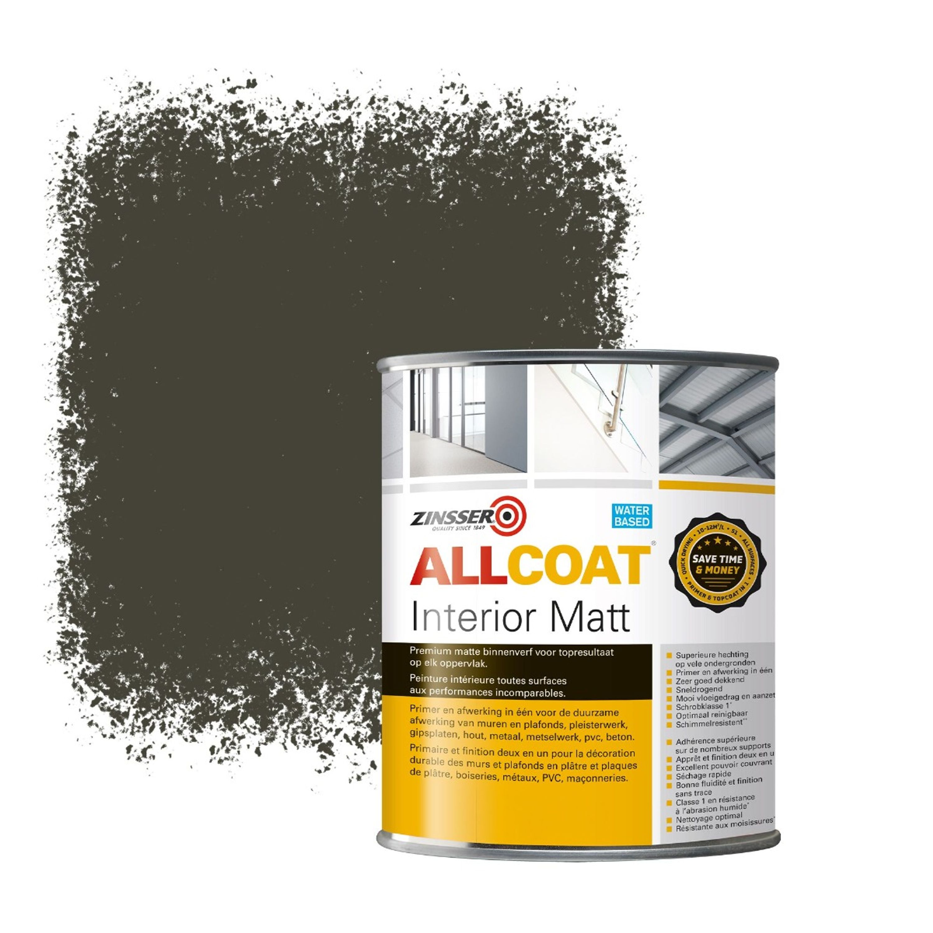 Zinsser Allcoat Interior Muurverf RAL 6014 Geel olijfgroen - 1 liter ...