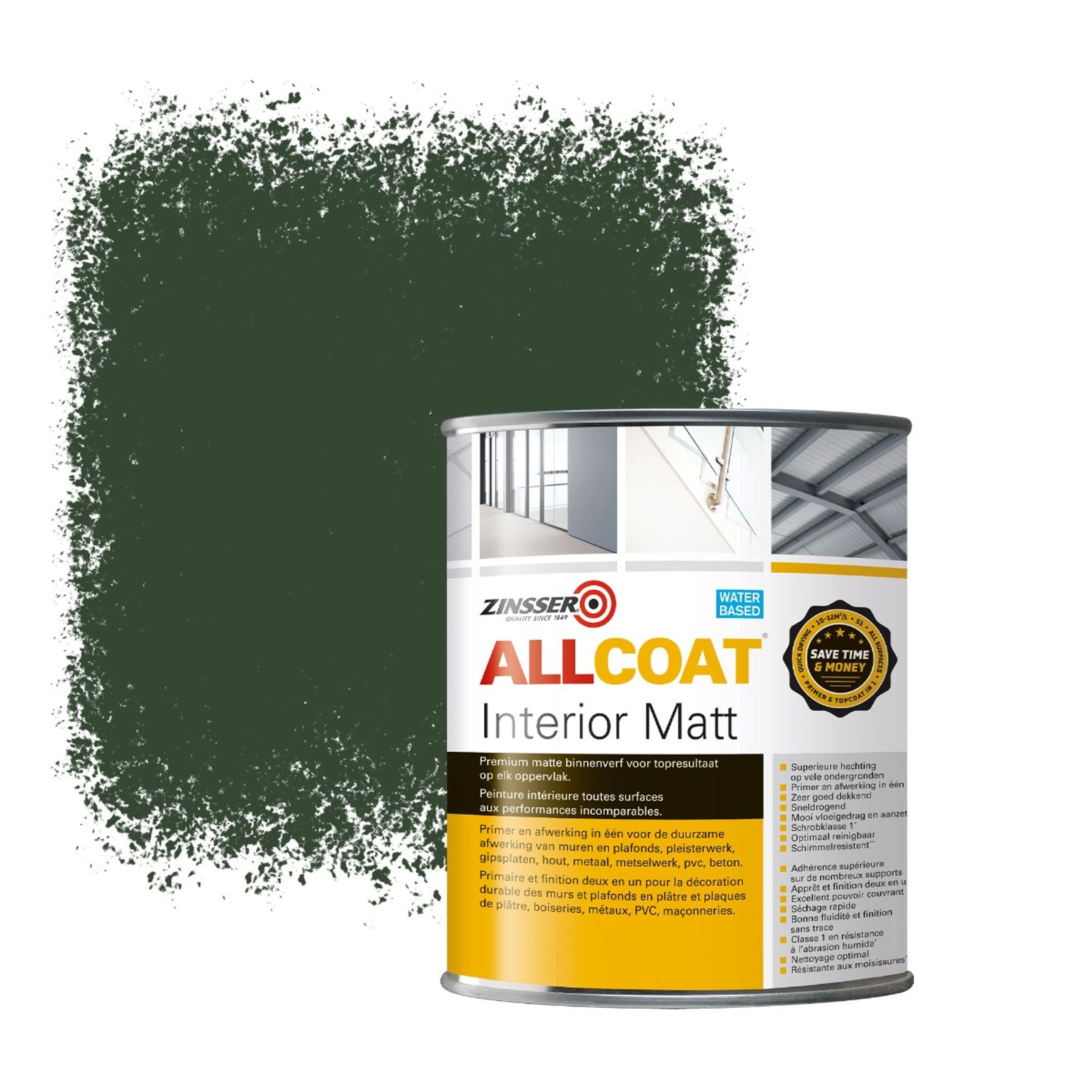 Buy Zinsser Allcoat Interior Wall Paint RAL 6020 Chrome green - 1 liter ...