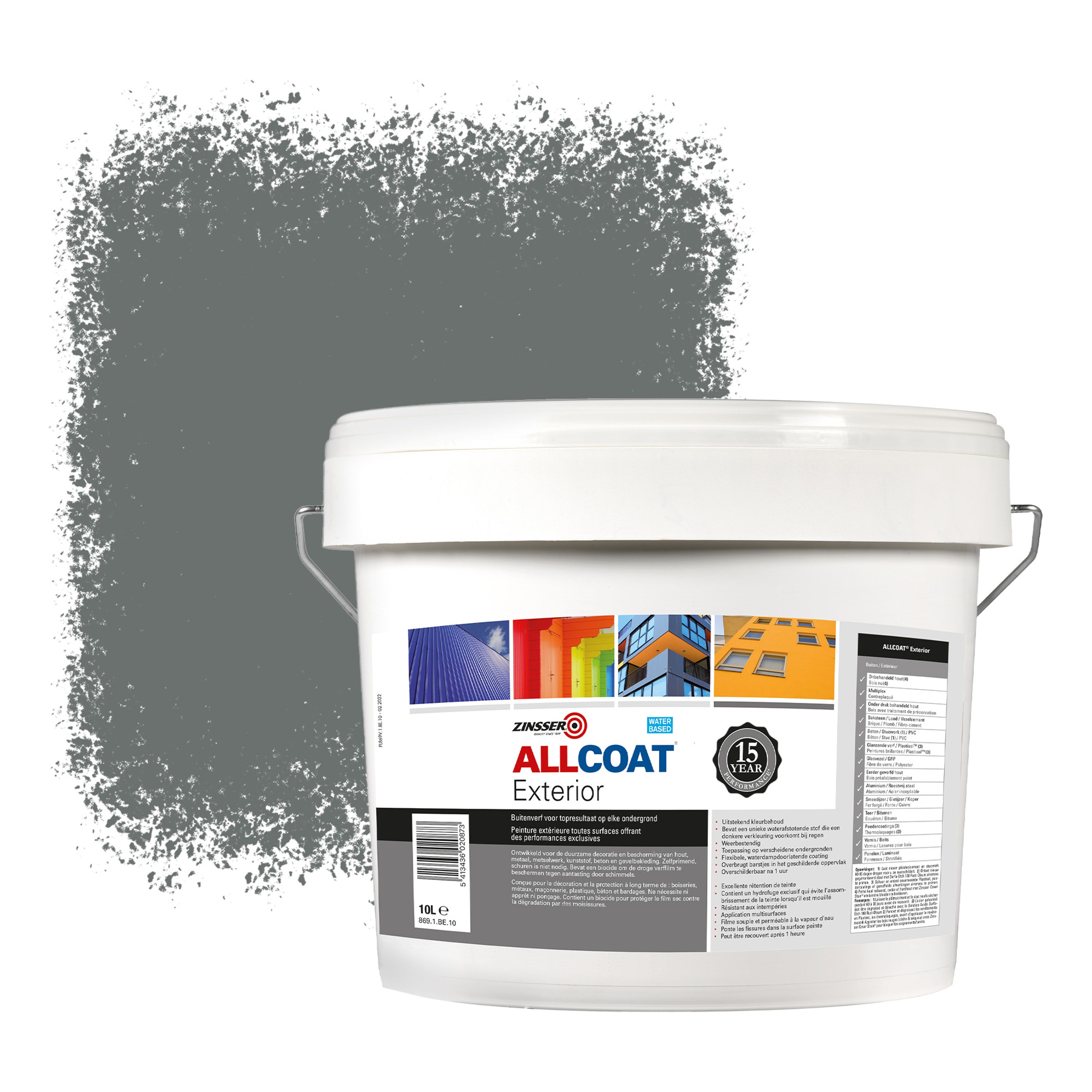 Zinsser Allcoat Exterior Muurverf RAL 7005 Muizengrijs - 10 liter Kopen ...