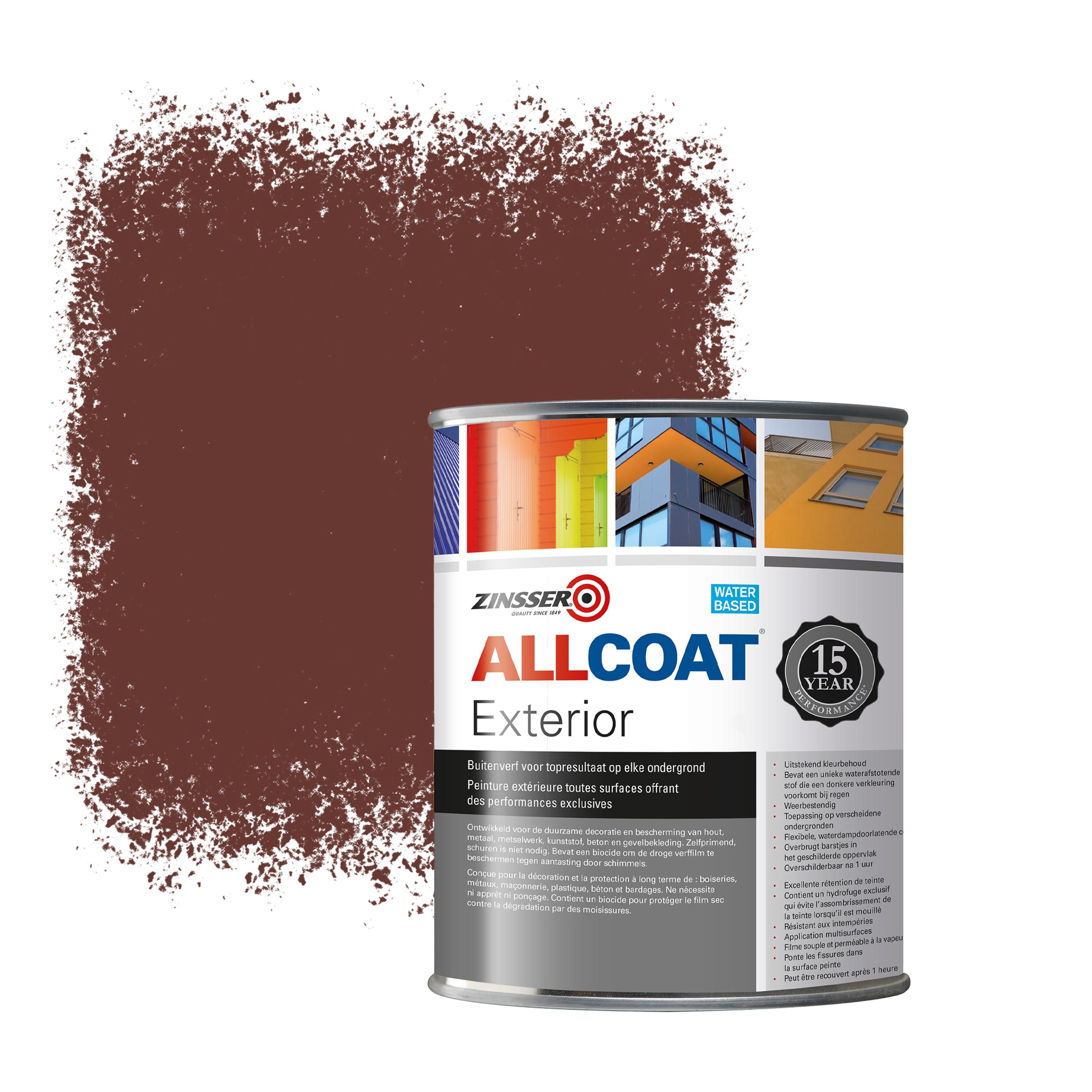 ¿Comprar Zinsser Allcoat Pintura Exterior para Paredes RAL 8012 Pardo ...