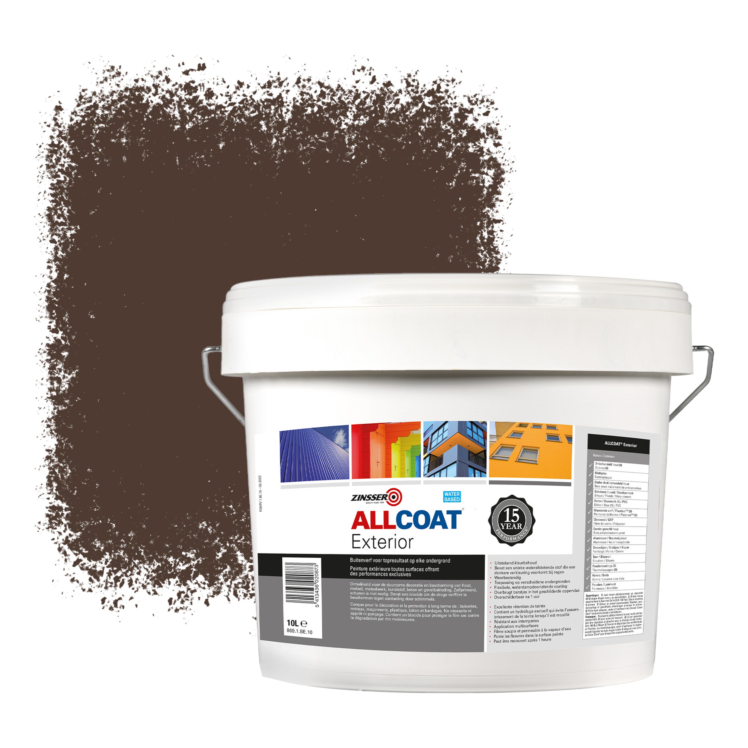 Acquistare Zinsser Allcoat Per Pareti Per Uso Esterno RAL 8028 Marrone ...